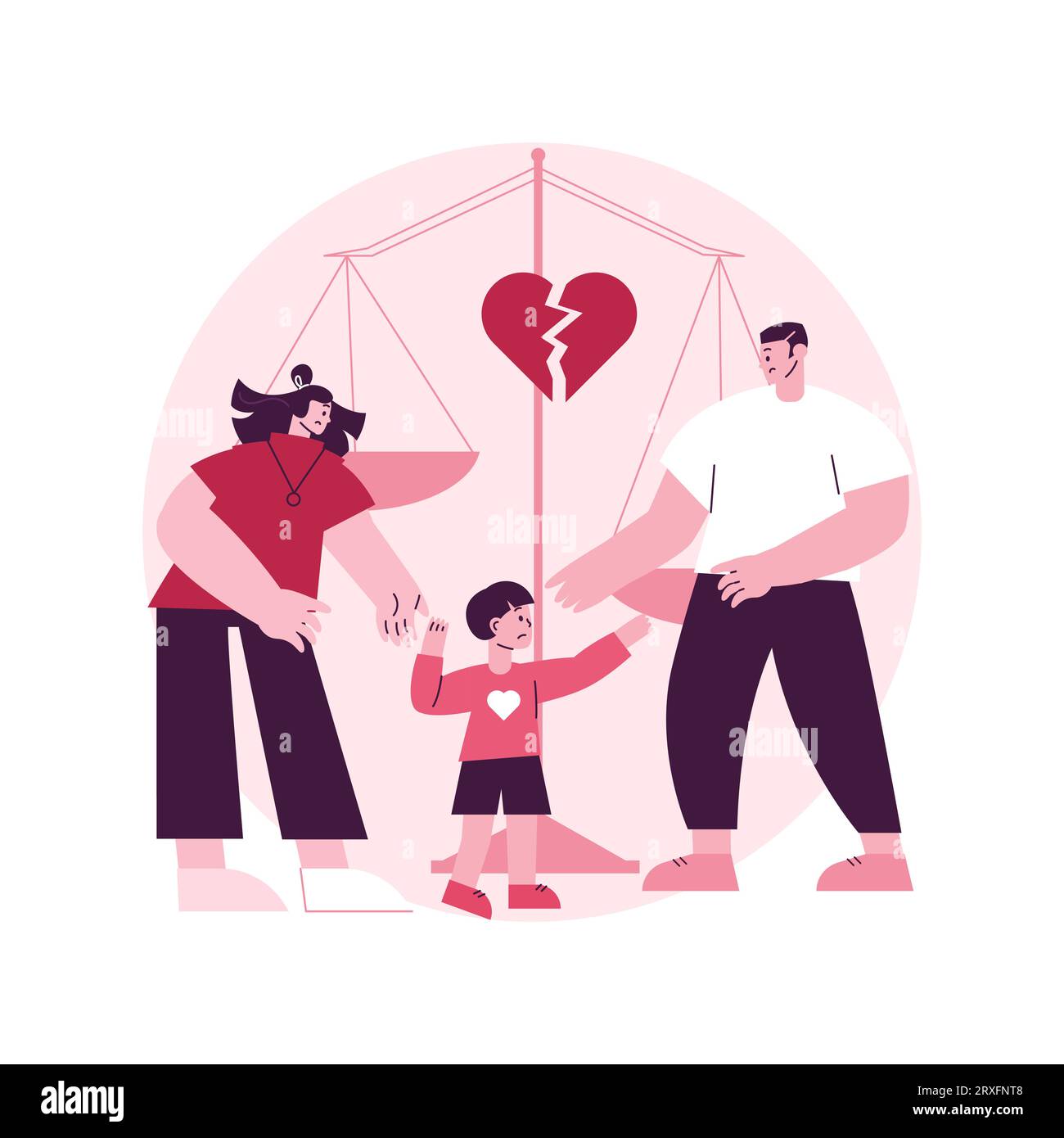 Child custody abstract concept vector illustration. Child cart ...