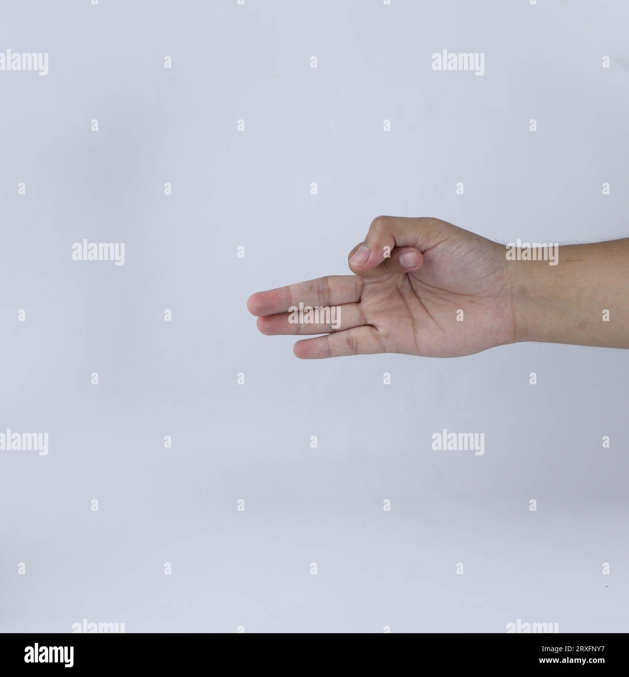 three finger symbol isolated on a white background Stock Photo - Alamy