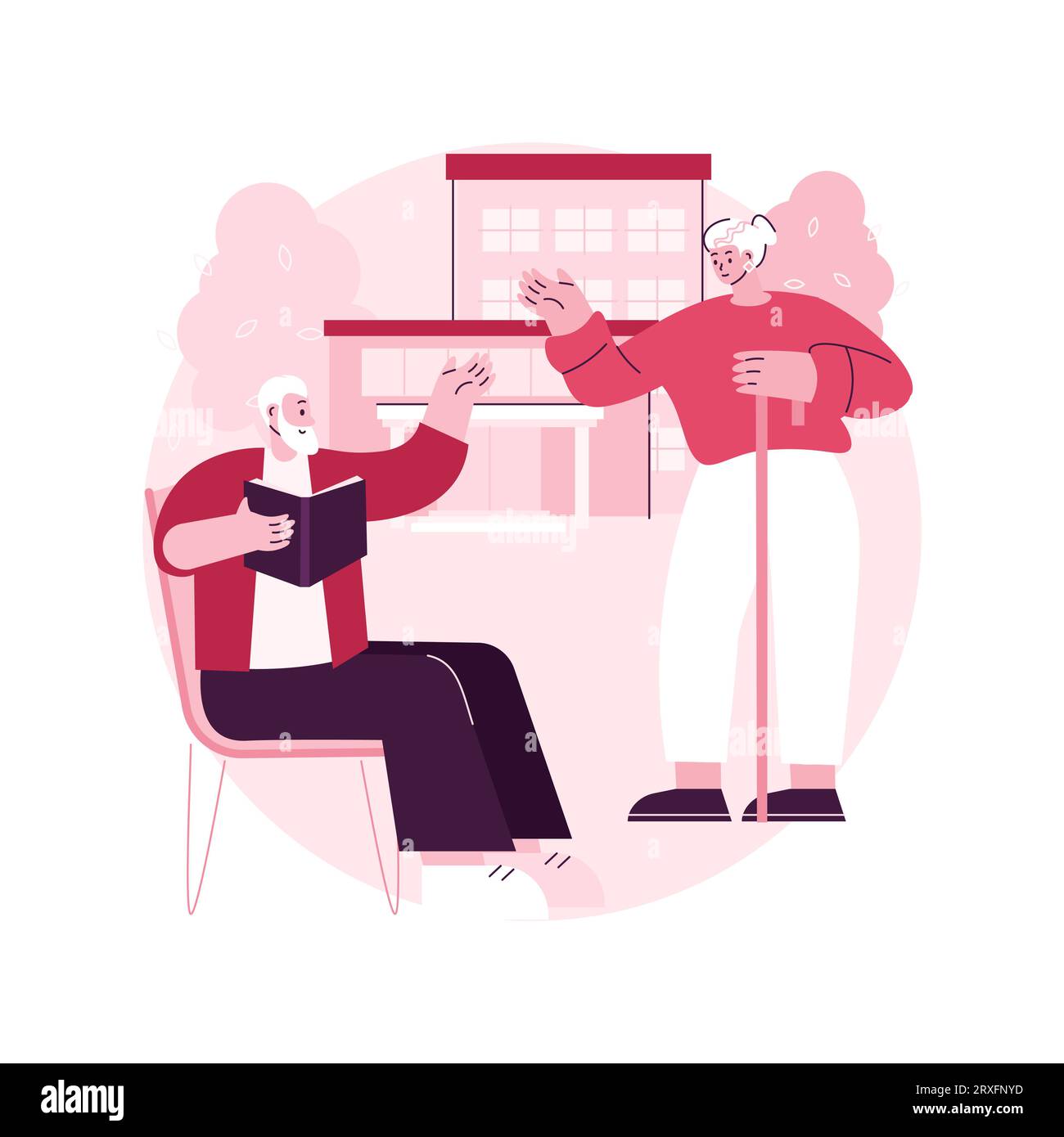 Communities for older people abstract concept vector illustration. Community for seniors, old ...