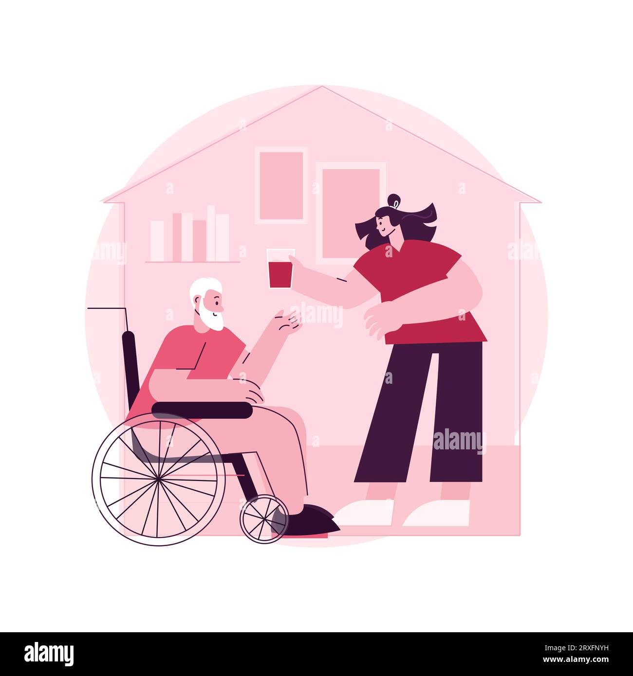 Care of the disabled abstract concept vector illustration. Disability ...