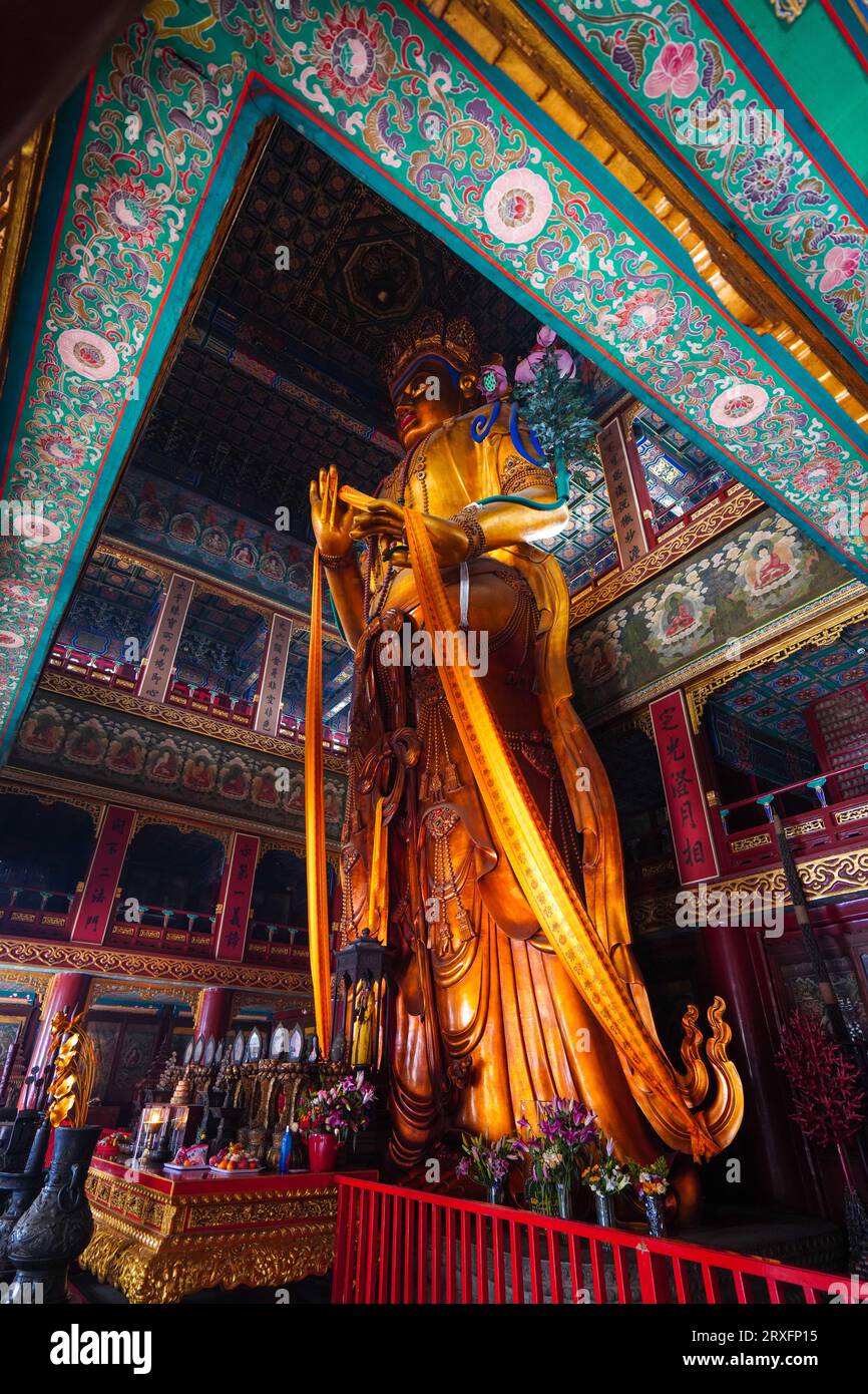 Beijing - China, February 27, 2023: The 18m high statue of Maitreya ...