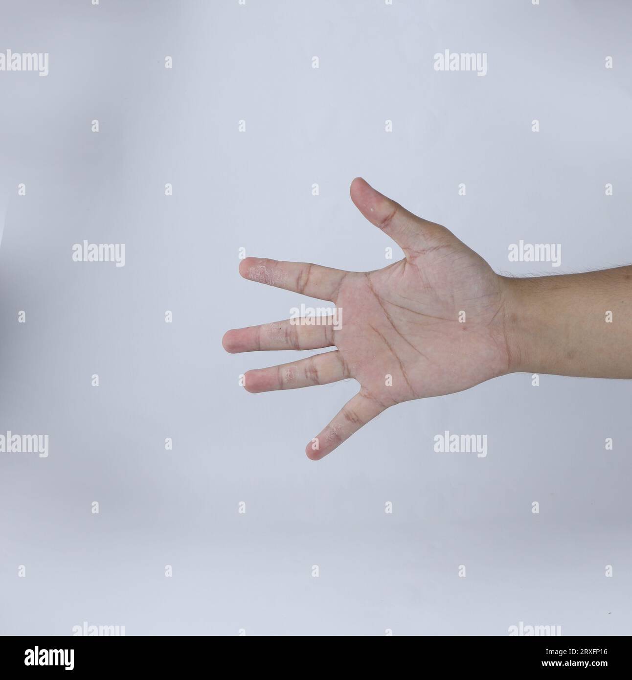 five finger symbol isolated on white background Stock Photo - Alamy