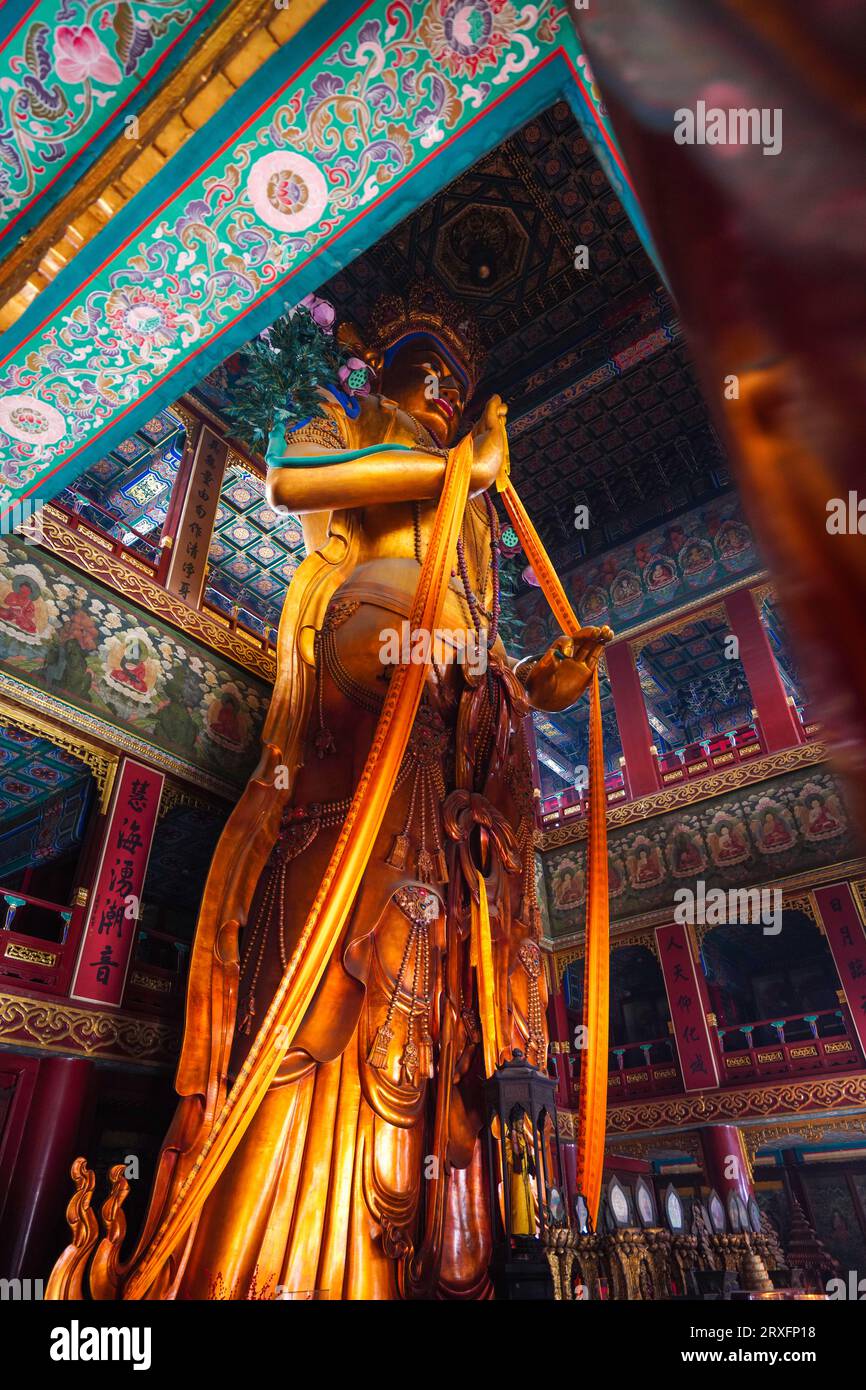 Beijing - China, February 27, 2023: The 18m high statue of Maitreya ...