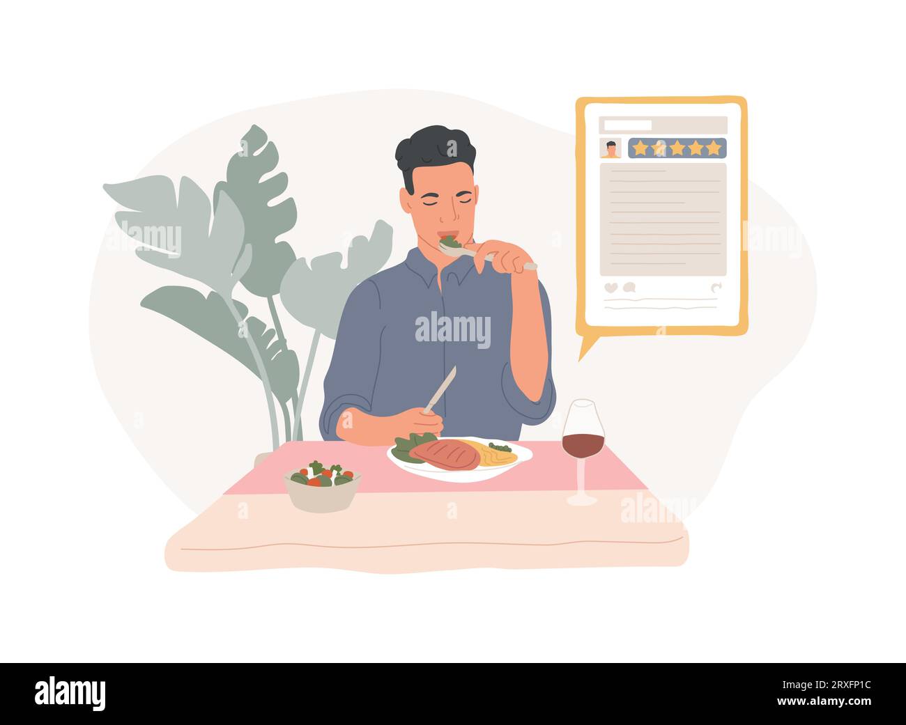 Food critic isolated concept vector illustration. Analyze food ...