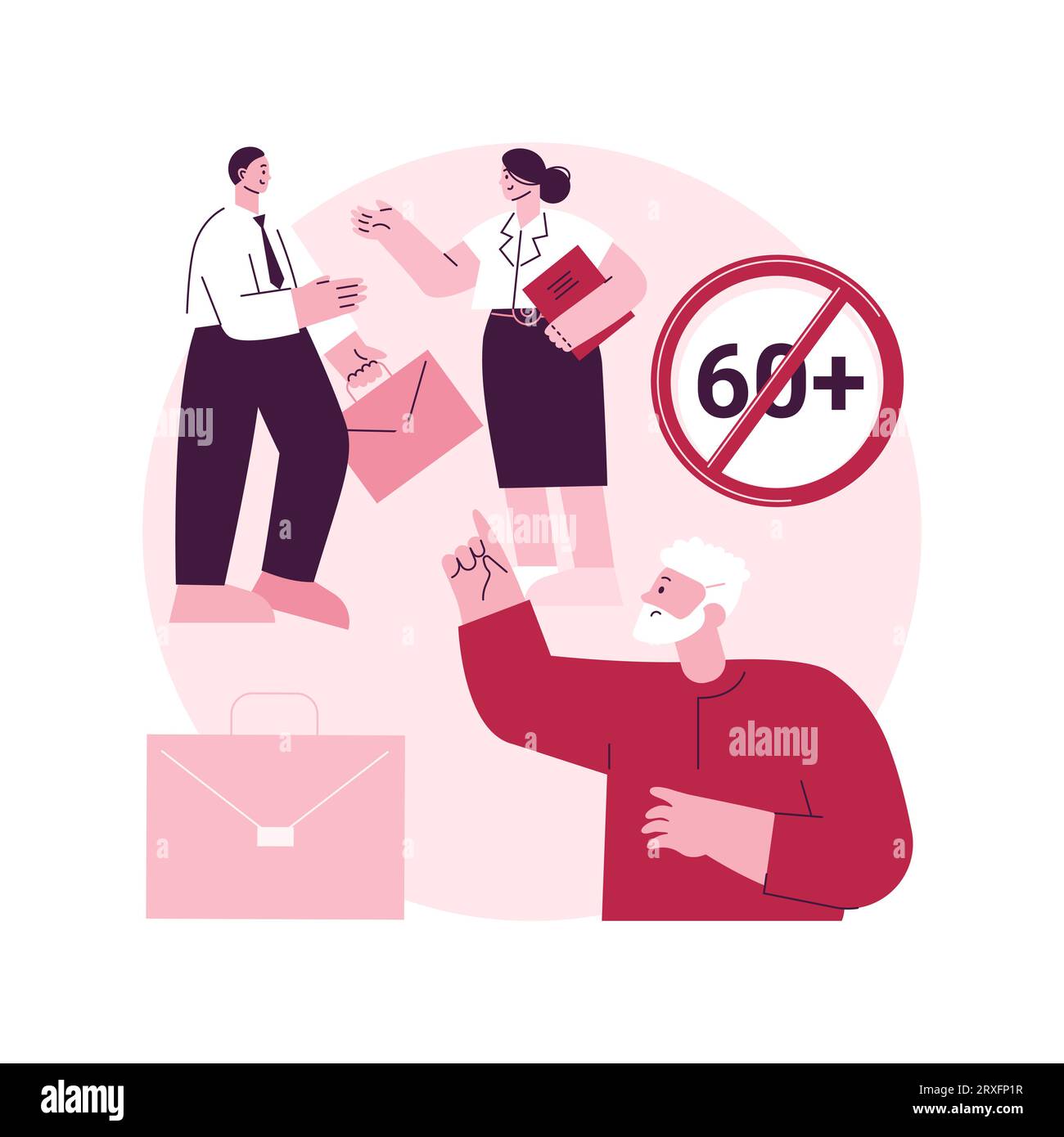 Ageism social problem abstract concept vector illustration. Stop ageism ...