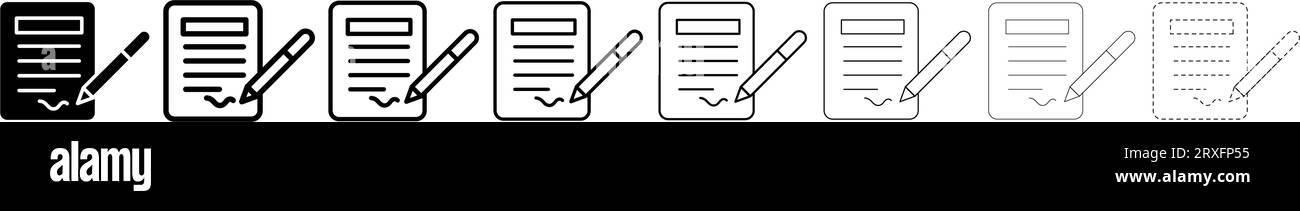 Set of the Contract different line shapes, thin line design vector ...