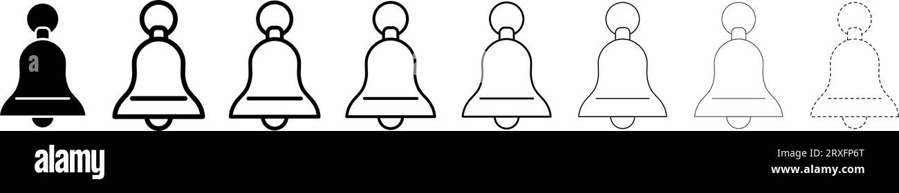 Set of Ring Bell different line shapes, thin line design vector ...
