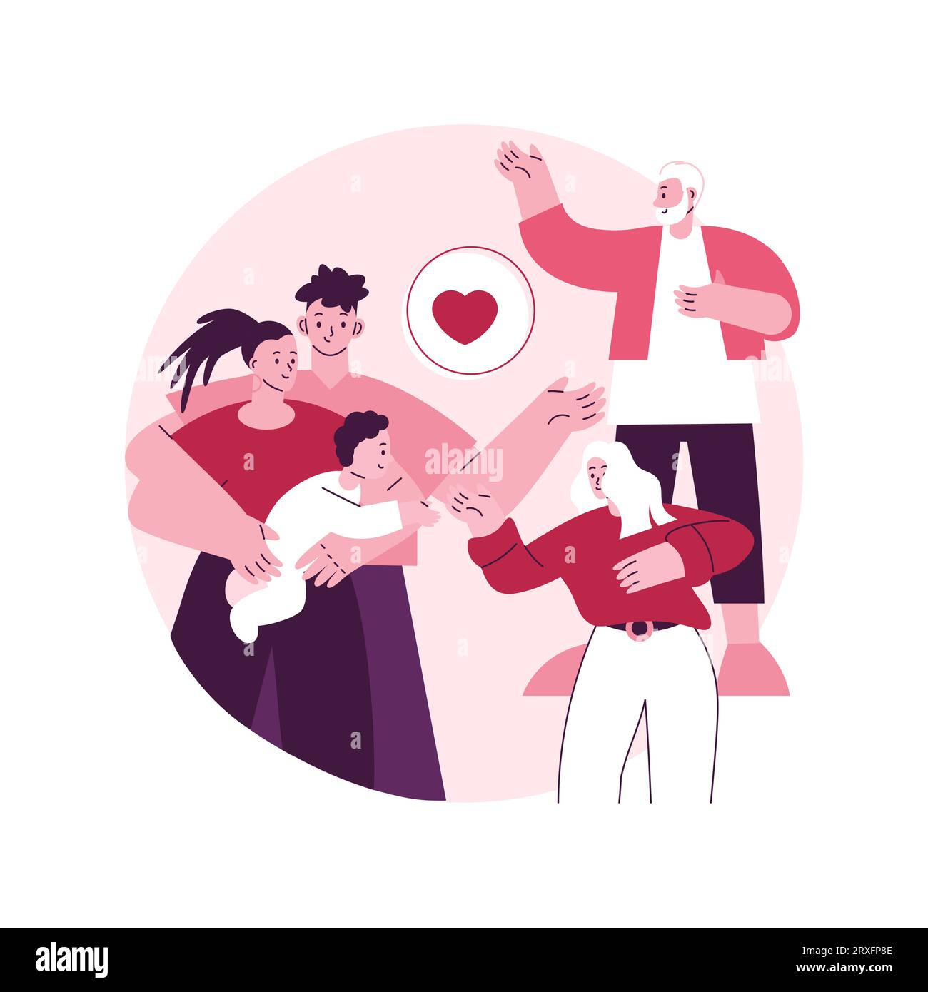 Descendant abstract concept vector illustration. Line of ancestors ...