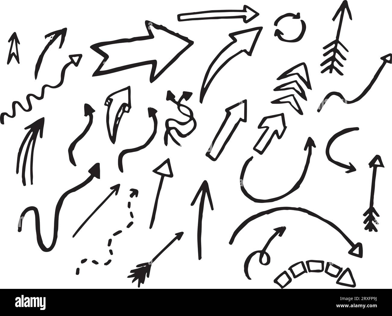 Set of line Arrows for apps and web, thin line design vector illustration Stock Vector Image ...