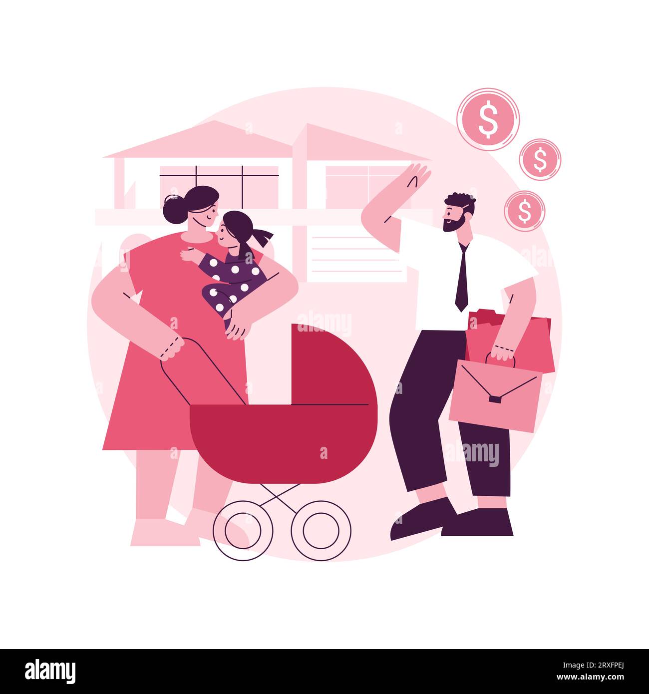 Breadwinner abstract concept vector illustration. Earn money, work from ...