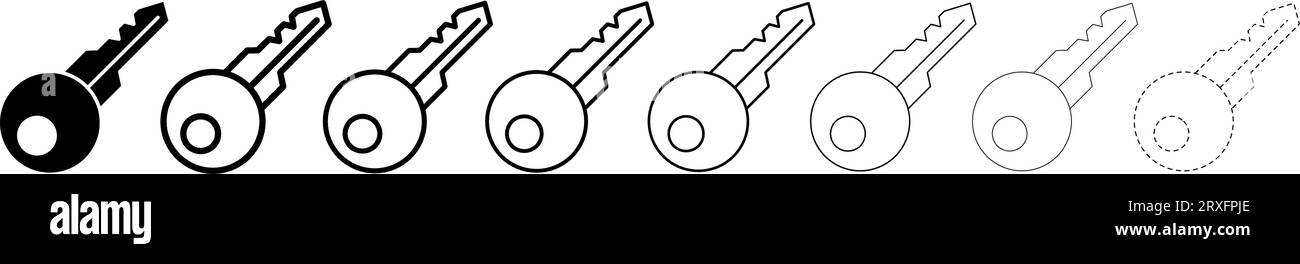 Set of Key different line shapes, thin line design vector illustration Stock Vector Image & Art ...