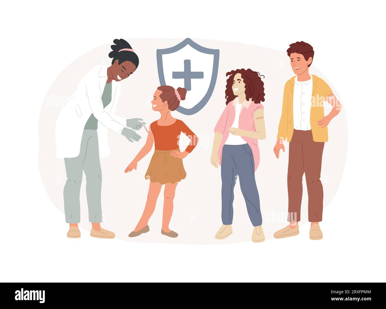 Vaccination of preteens and teens isolated concept vector illustration ... Vaccination of preteens and teens isolated concept vector illustration ...