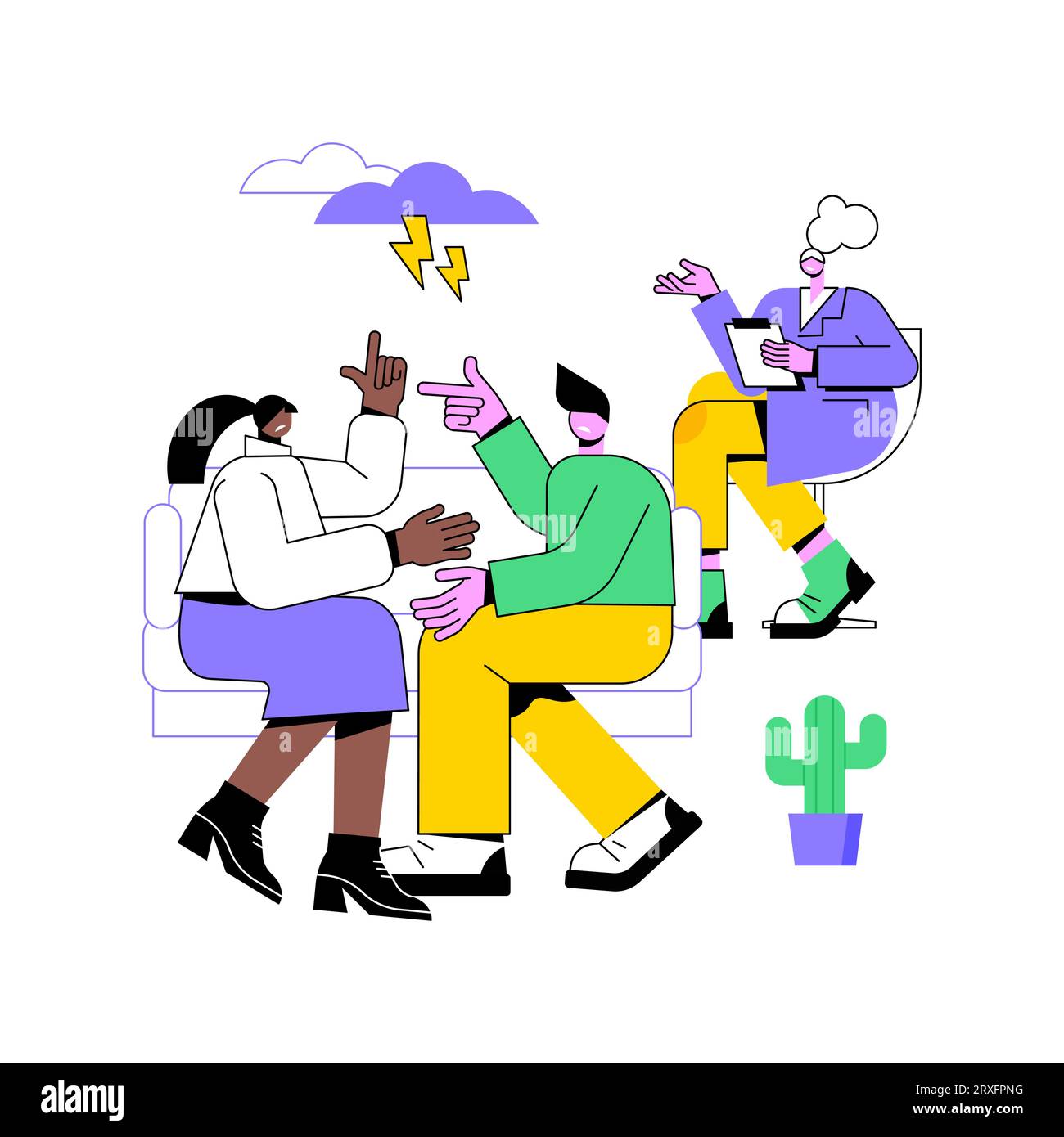 Family coach isolated cartoon vector illustrations. Experienced family ...