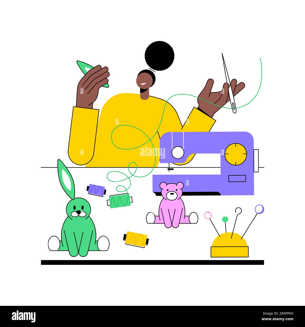 Creating unique toy design isolated cartoon vector illustrations. Women ...