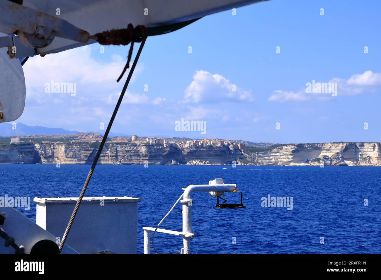 the Astonishing view on Bonifacio town from the sea. Popular tourist ...