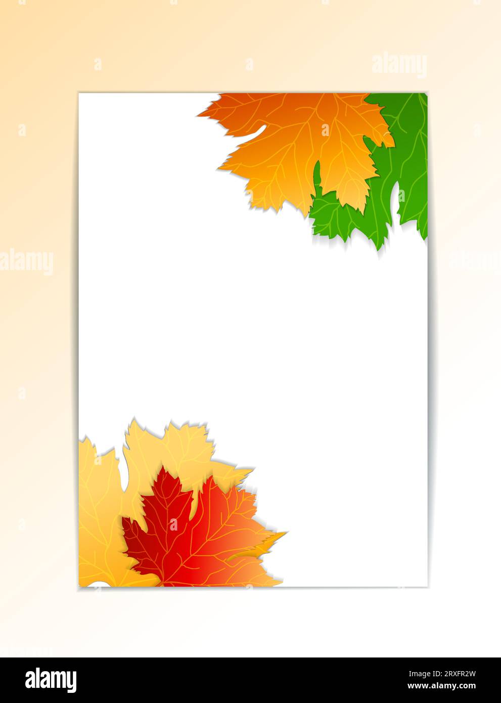 Abstract autumn leaves composition, maple leaves, business card ...