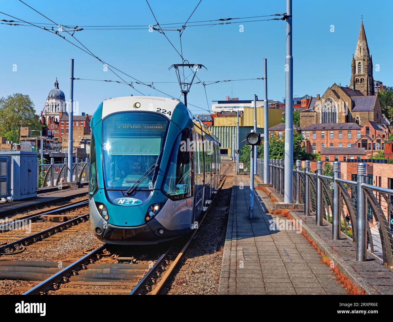 UK, Nottingham, Nottingham Express Transit at Nottingham Railway ...