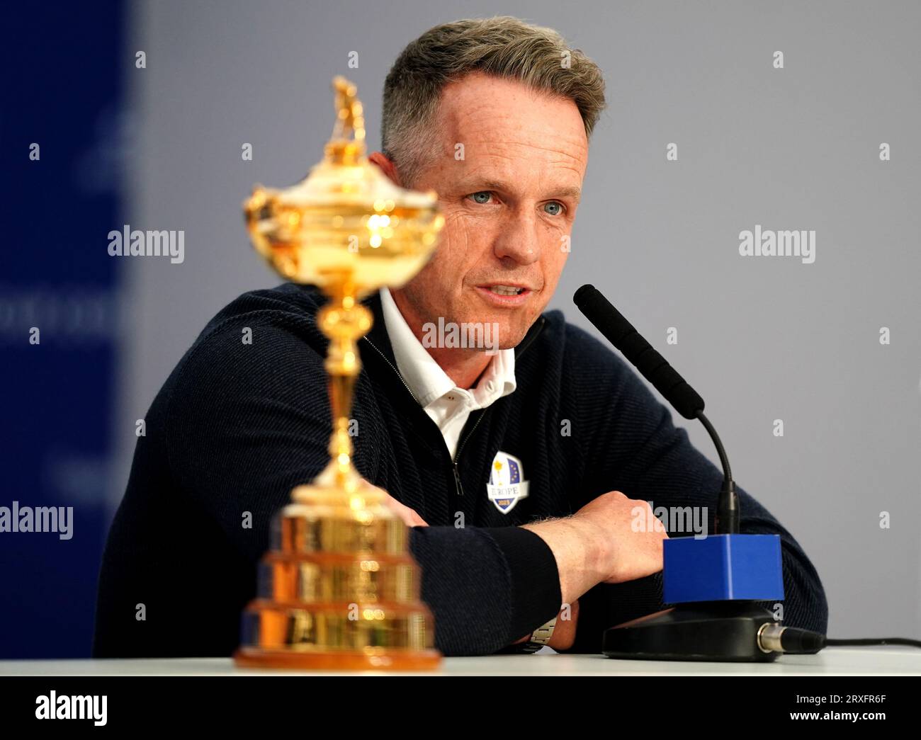 Team Europe Captain Luke Donald during the captains press conference at ...