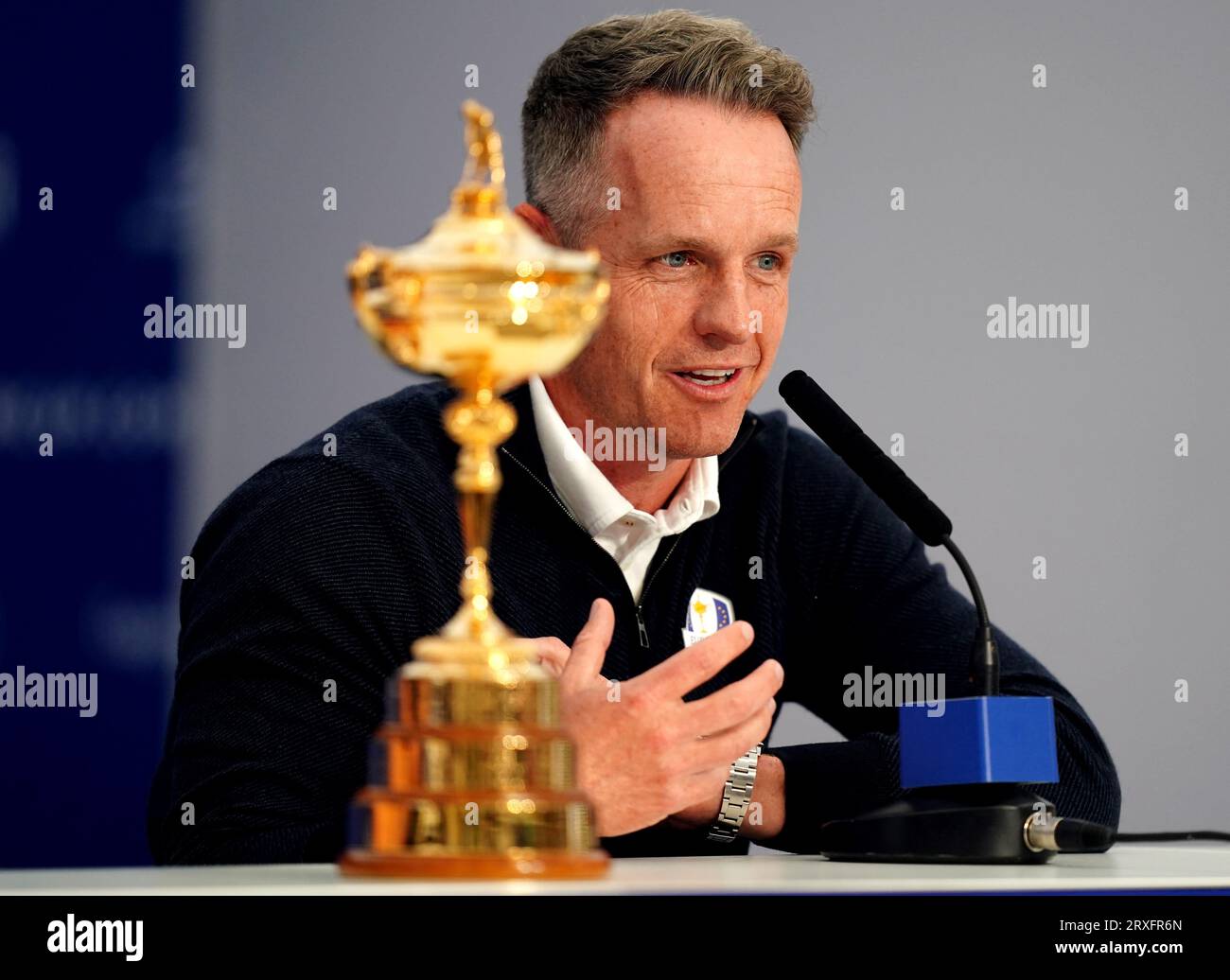 Team Europe Captain Luke Donald during the captains press conference at ...