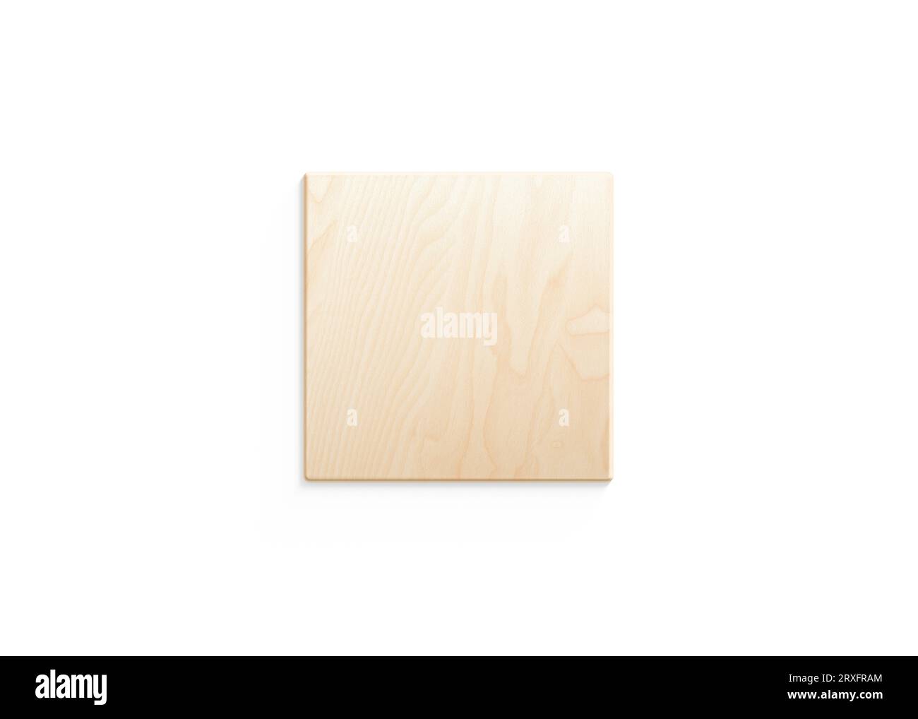 Blank square wood plate mockup, top view Stock Photo - Alamy