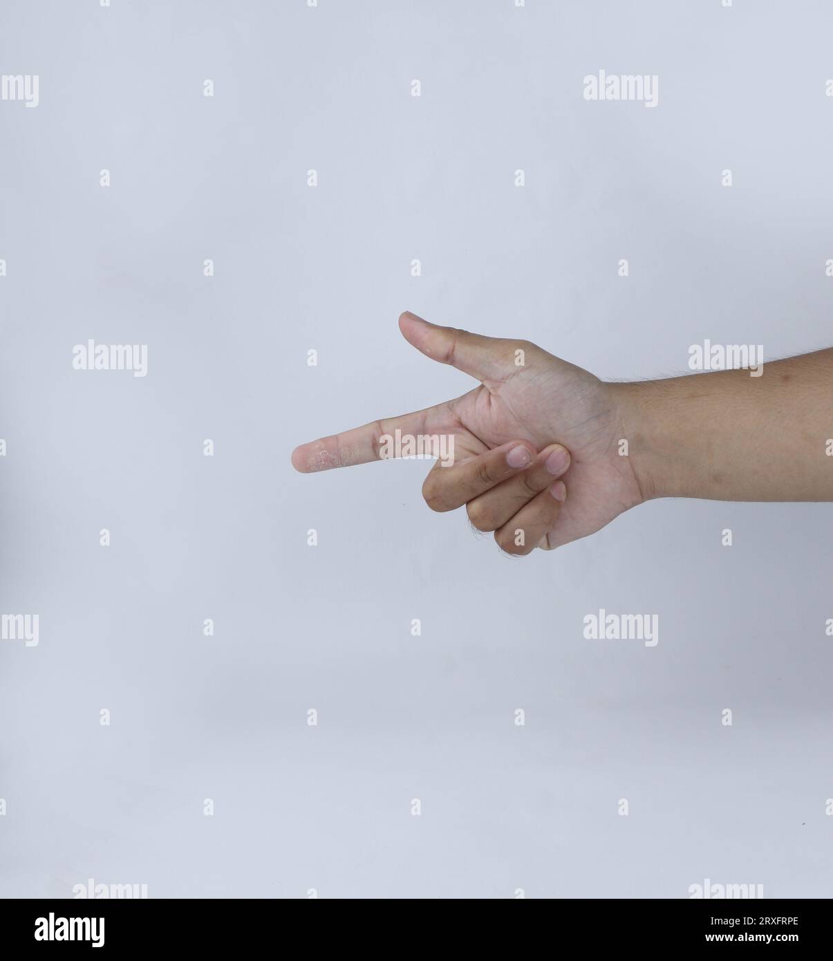 pointing hand isolated on a white background Stock Photo - Alamy