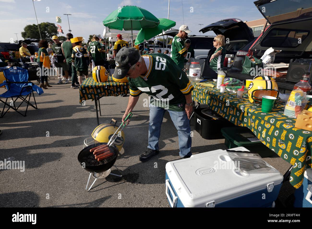 Tailgating scene before an NFL football game Sunday, Sept. 24, 2023, in ...