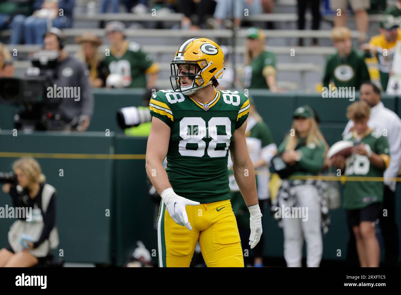 Green Bay Packers tight end Luke Musgrave (88) during an NFL football ...