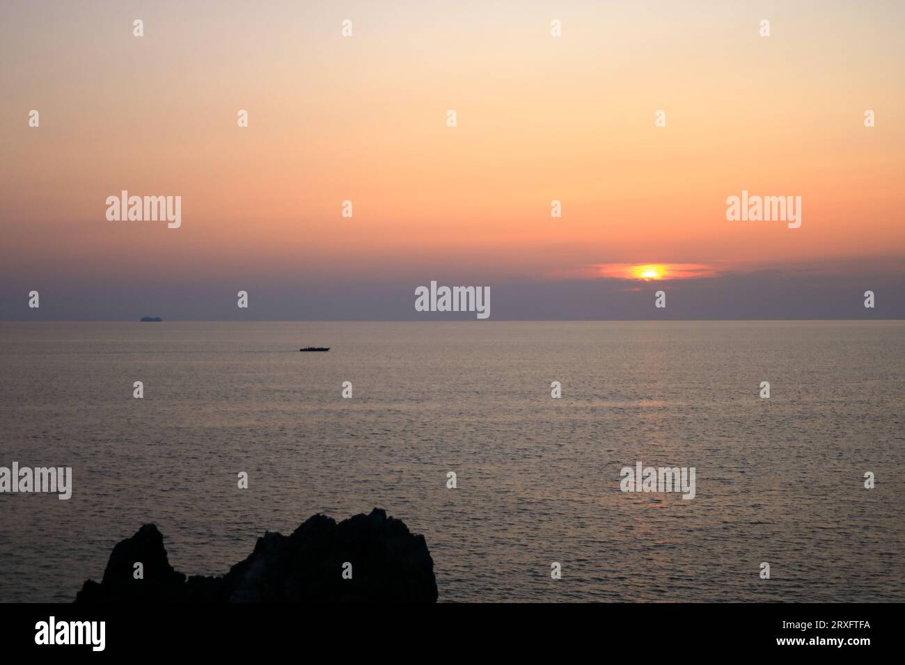 an Aerial view of the Bloods Islands and Parata Tower, the Genoese ...