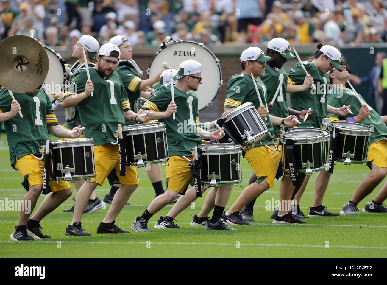 Green Bay Packers Tundra Line band during an NFL football game Sunday ...