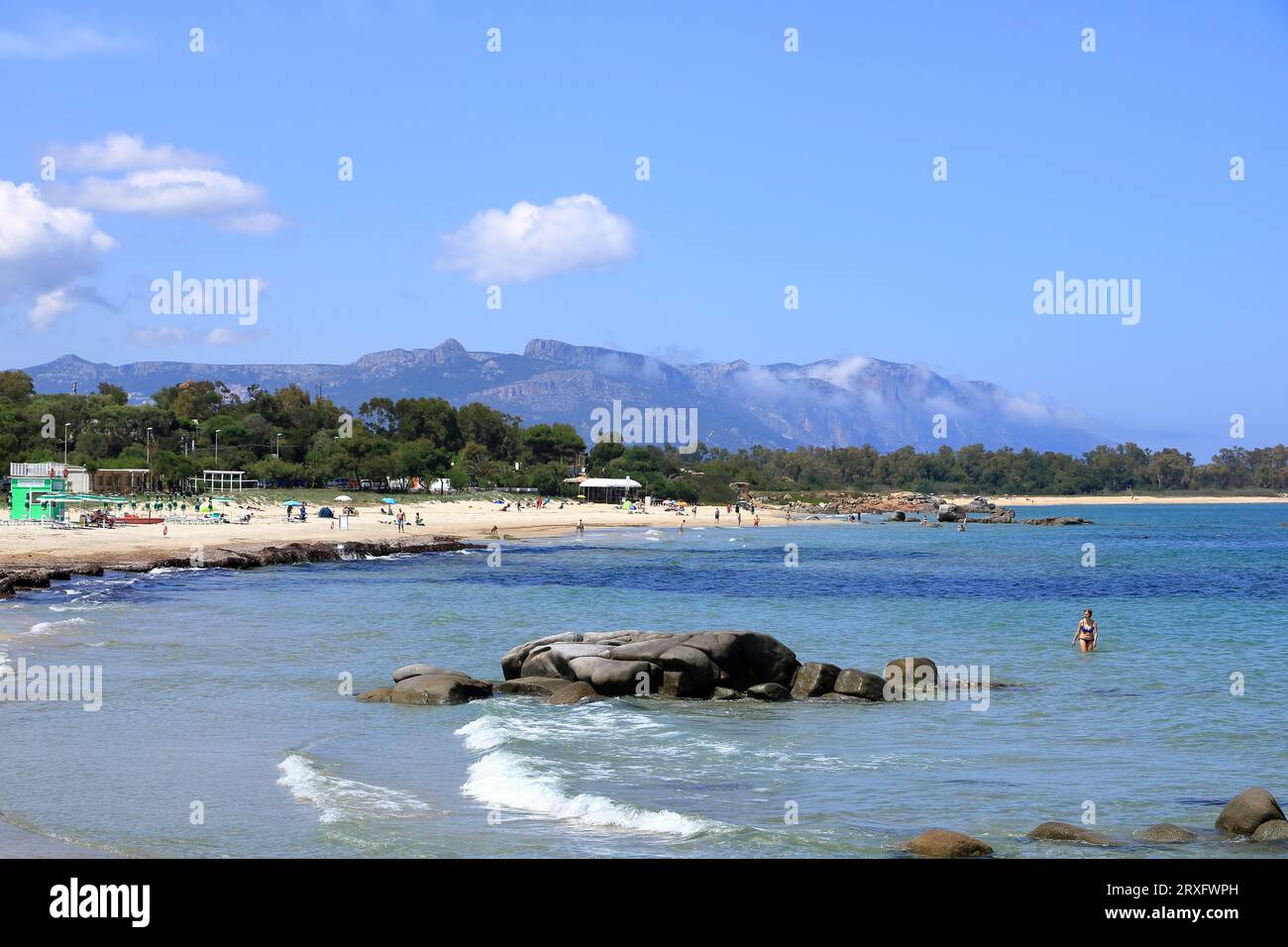 May 23 2023 - Arbatax, Sardinia in Italy: people at the hakuna matata ...