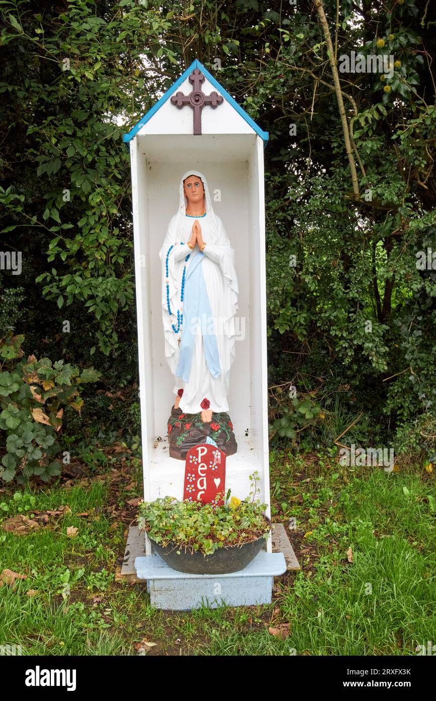 shrine to the virgin mary or marian shrine by the towpath in ...