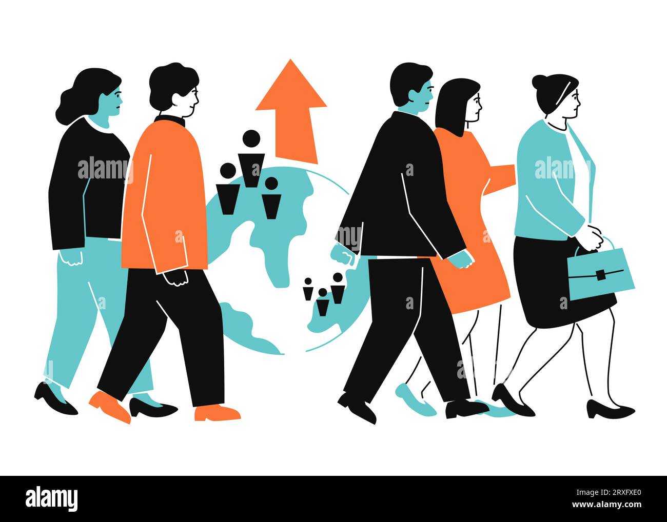 Growth of the educated population - colorful flat design style ...