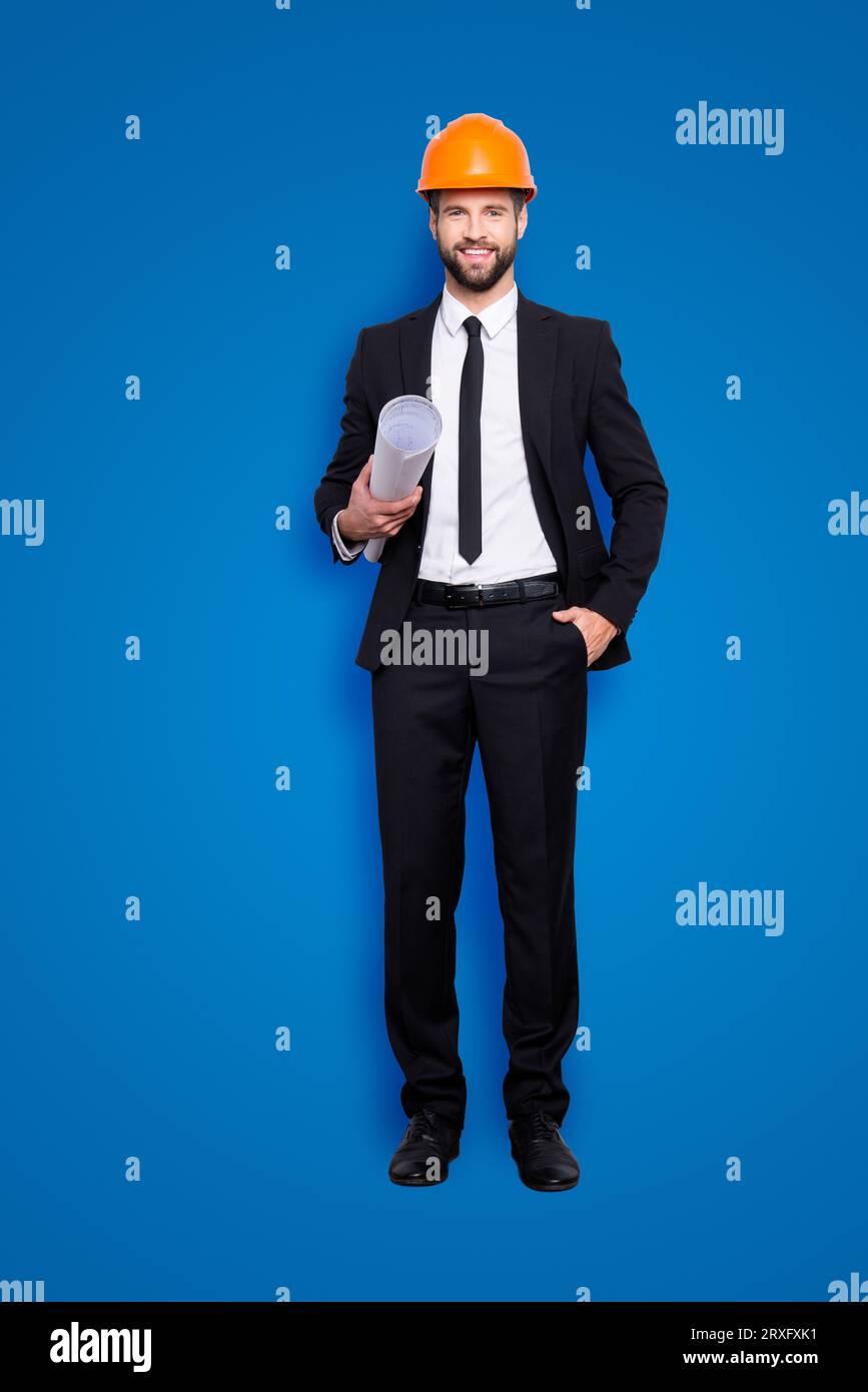 Full length size portrait of attractive cheerful joyful investor in ...