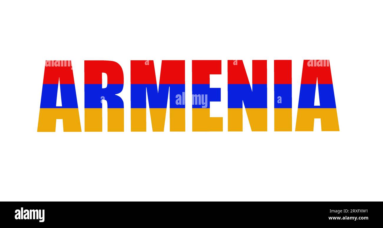 ARMENIA TEXT TEXTURED FLAG ISOLATED ON WHITE BACKGROUND 8K ILLUSTRATION ...