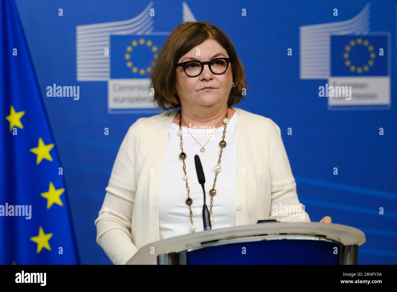 Brussels, Belgium. 25th Sep, 2023. Press briefing by EU Commissioner ...