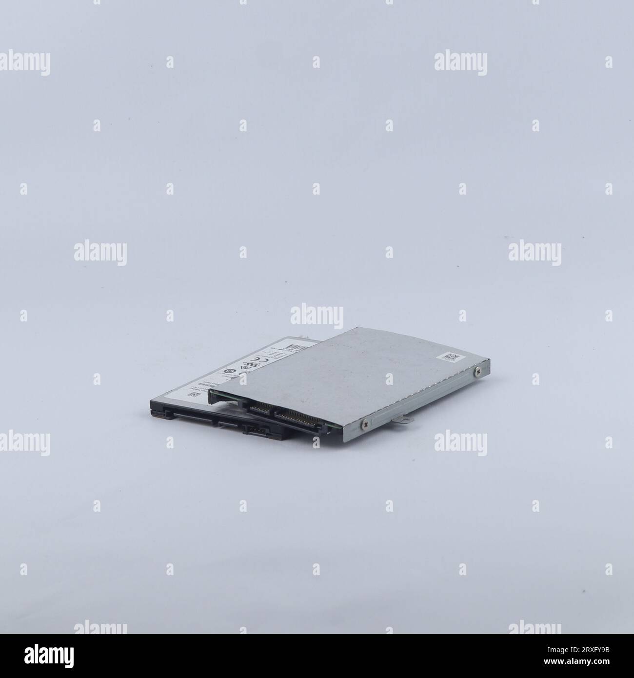 Two broken laptop hard drives isolated on a white background Stock ...