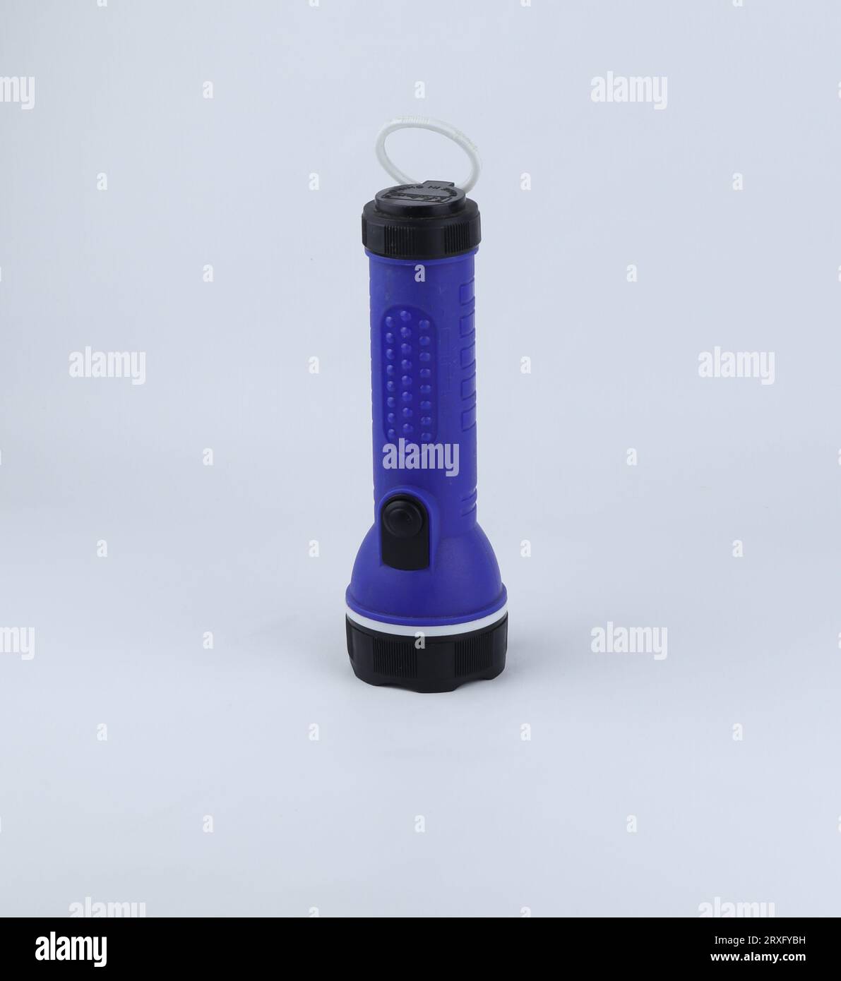 blue flashlight isolated on a white background Stock Photo - Alamy