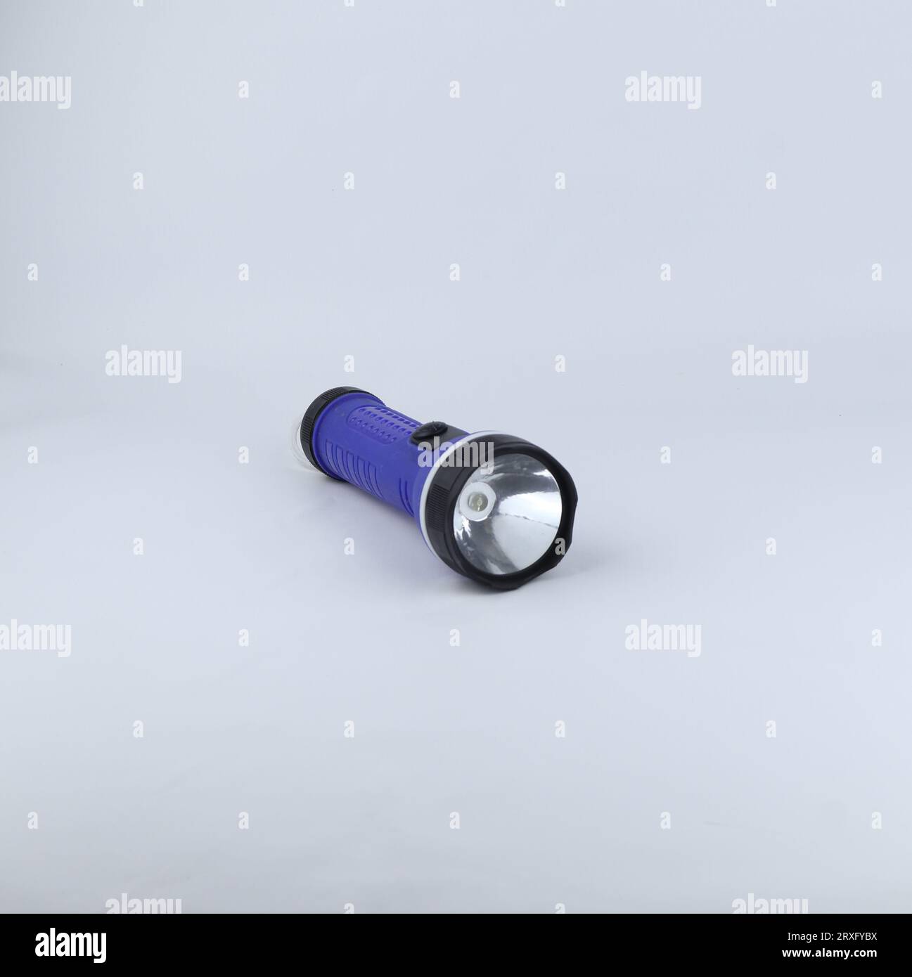 blue flashlight isolated on a white background Stock Photo - Alamy