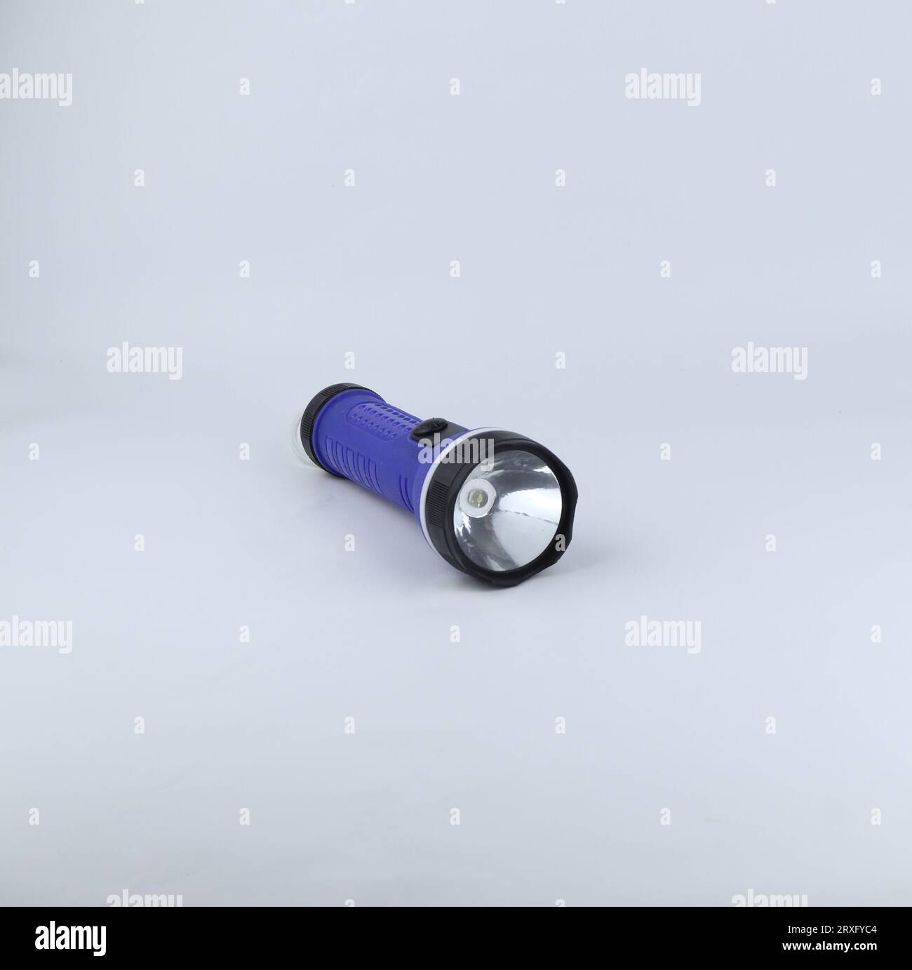 blue flashlight isolated on a white background Stock Photo - Alamy