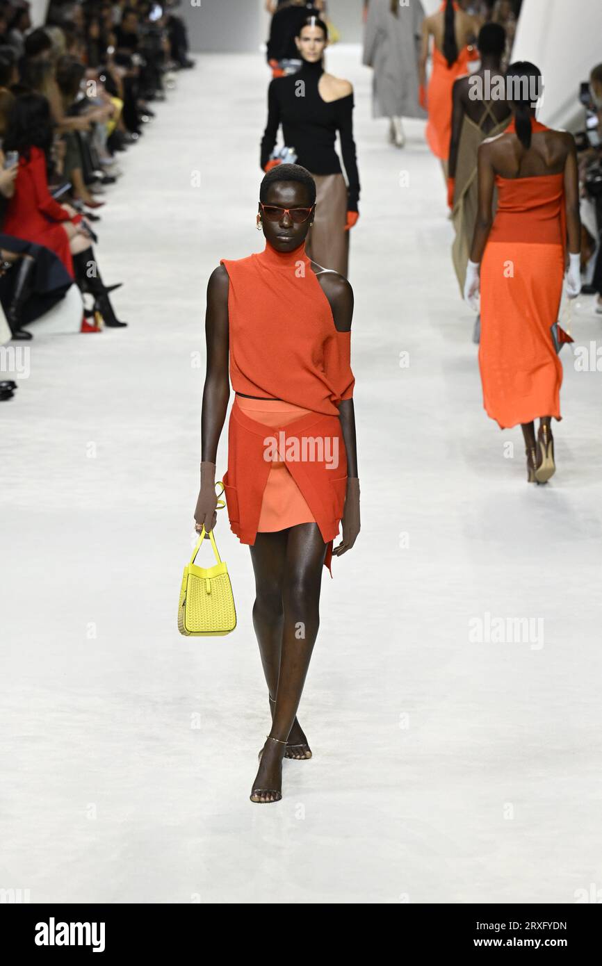 Model Awar Odhiang walks on the runway at the Fendi fashion show during ...