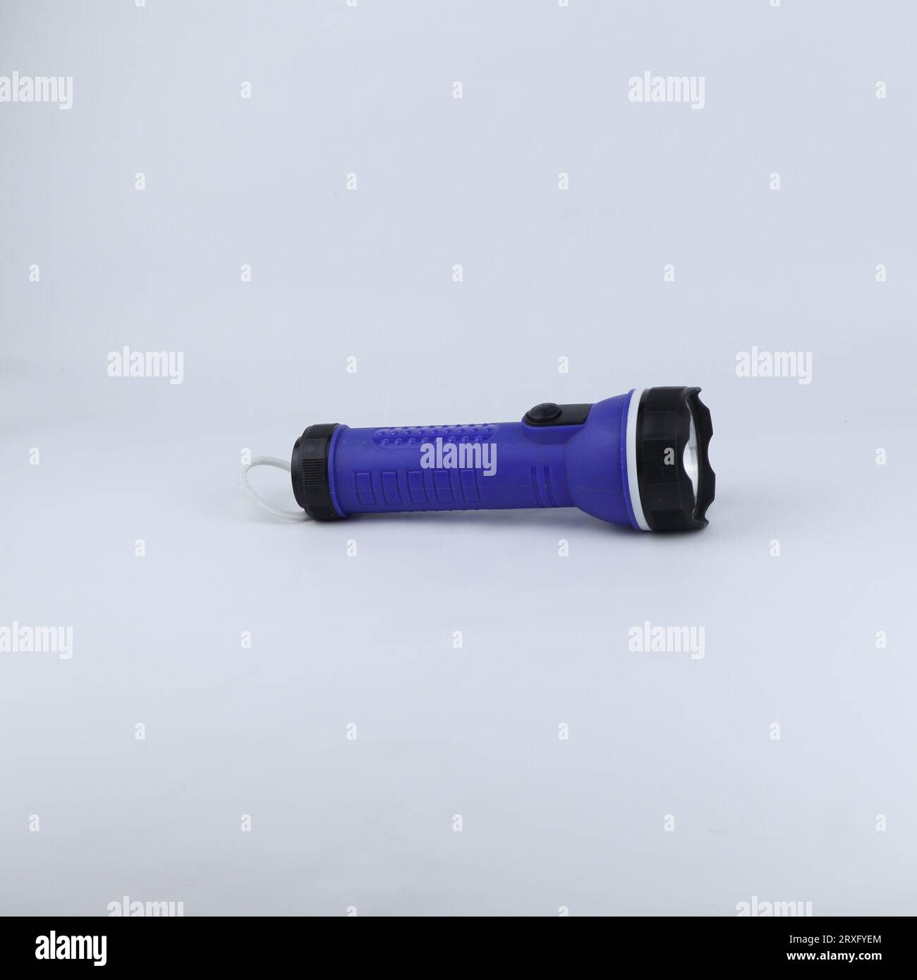 blue flashlight isolated on a white background Stock Photo - Alamy
