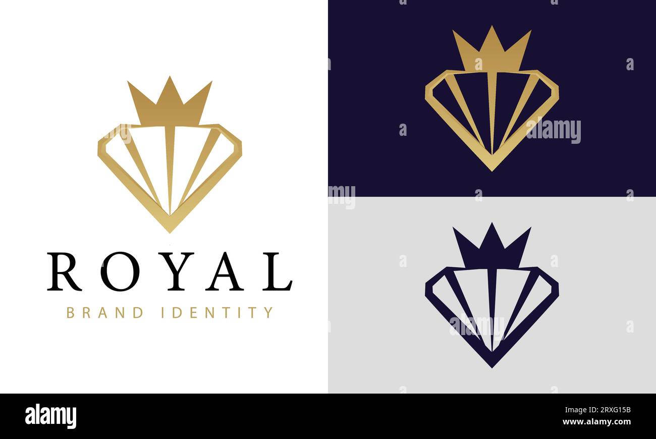 Luxury Royal Diamond Logo Design Crown Diamond Logotype Jewellery Logo ...