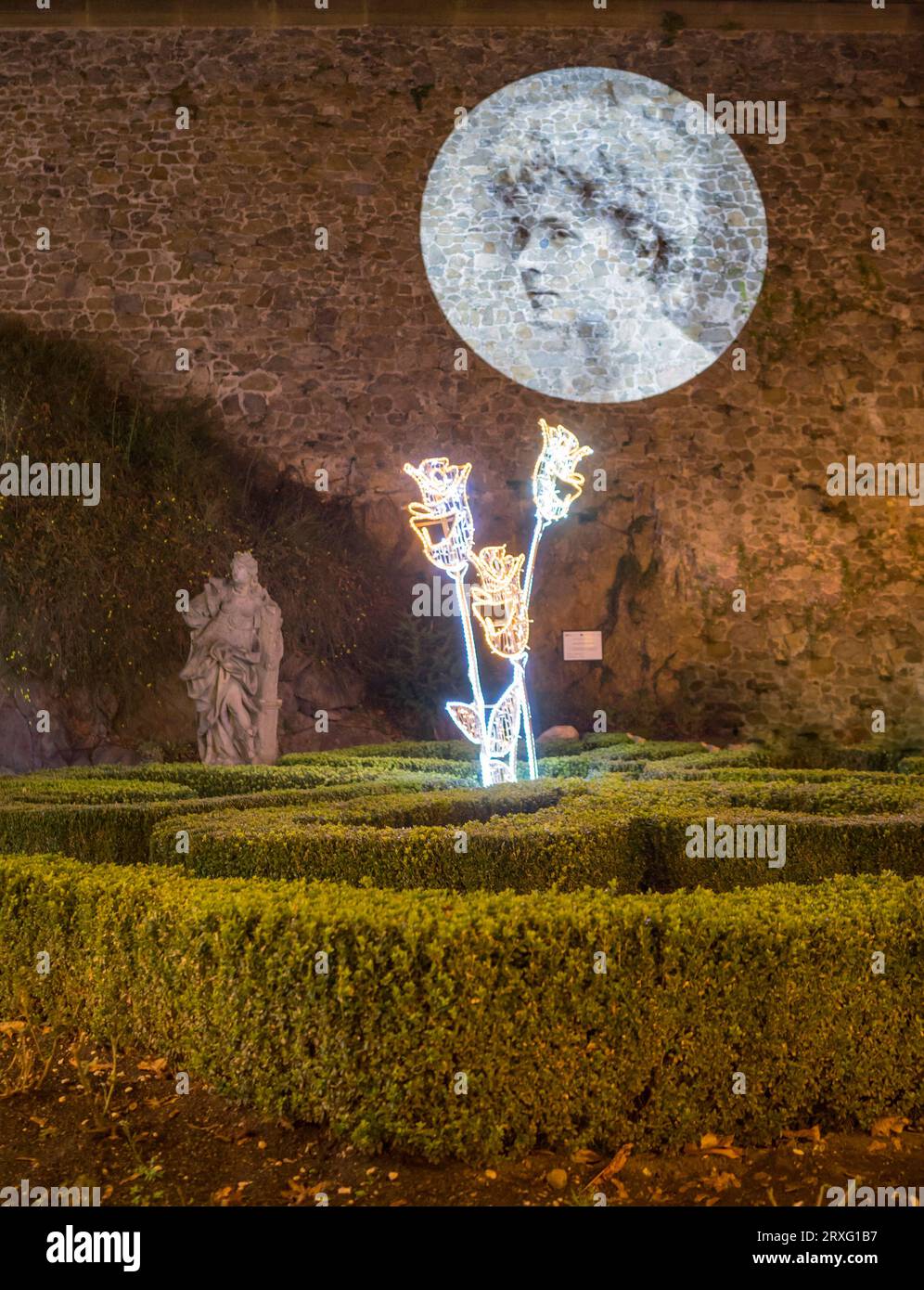 neon light gardens - prince's castle Stock Photo - Alamy