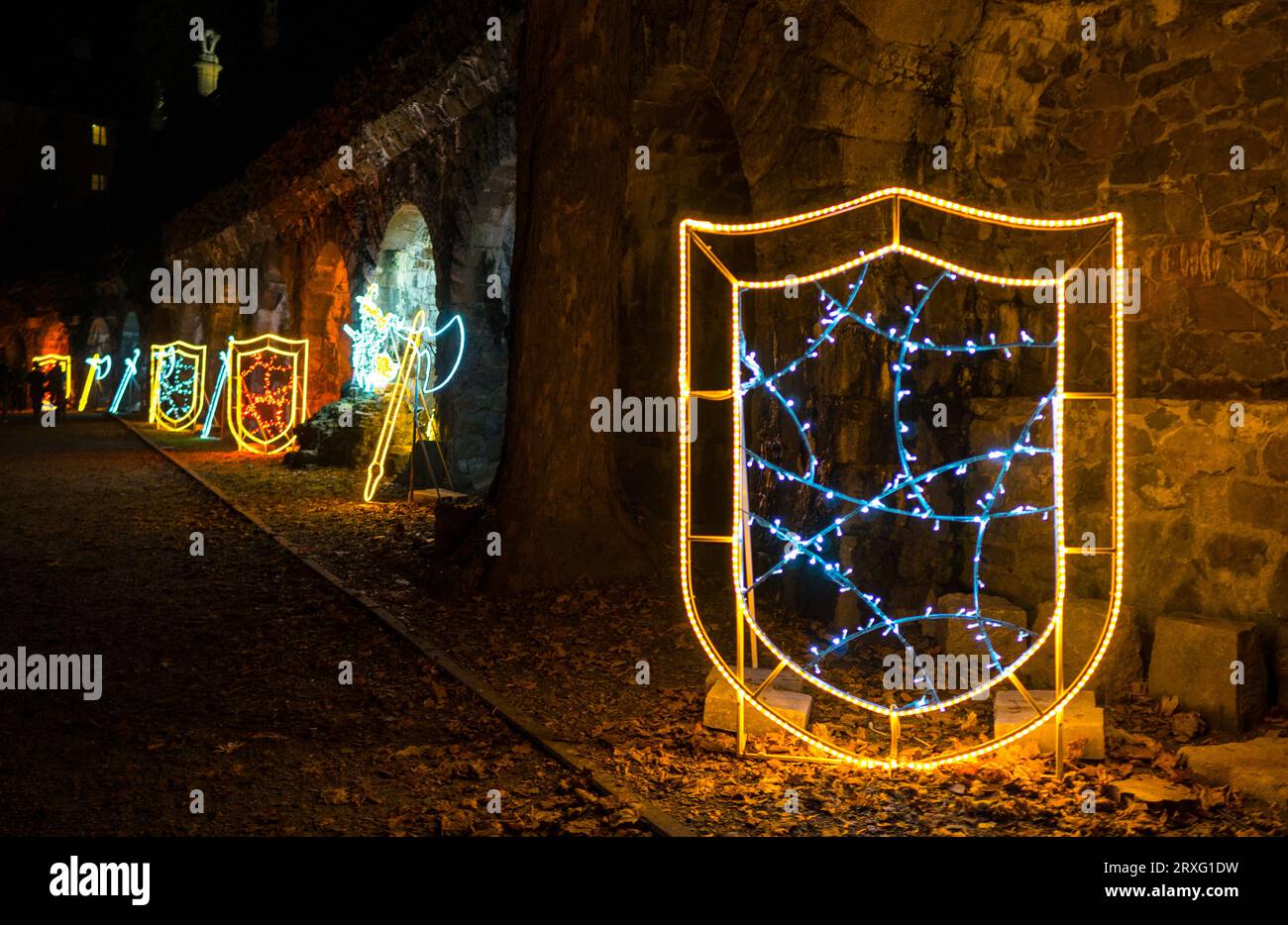 neon light gardens - prince's castle Stock Photo - Alamy