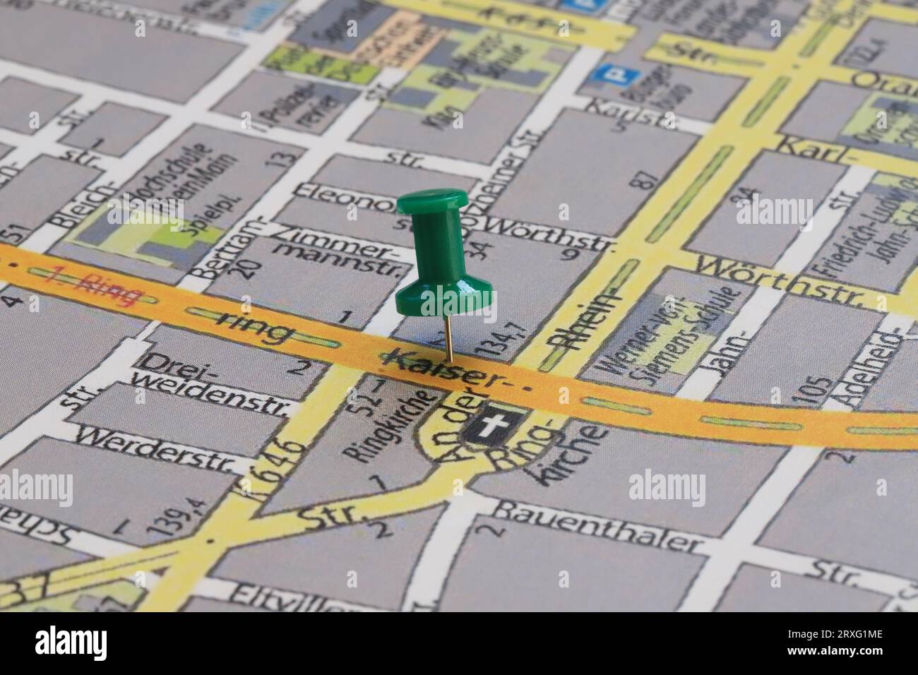 a road map with a pin Stock Photo - Alamy