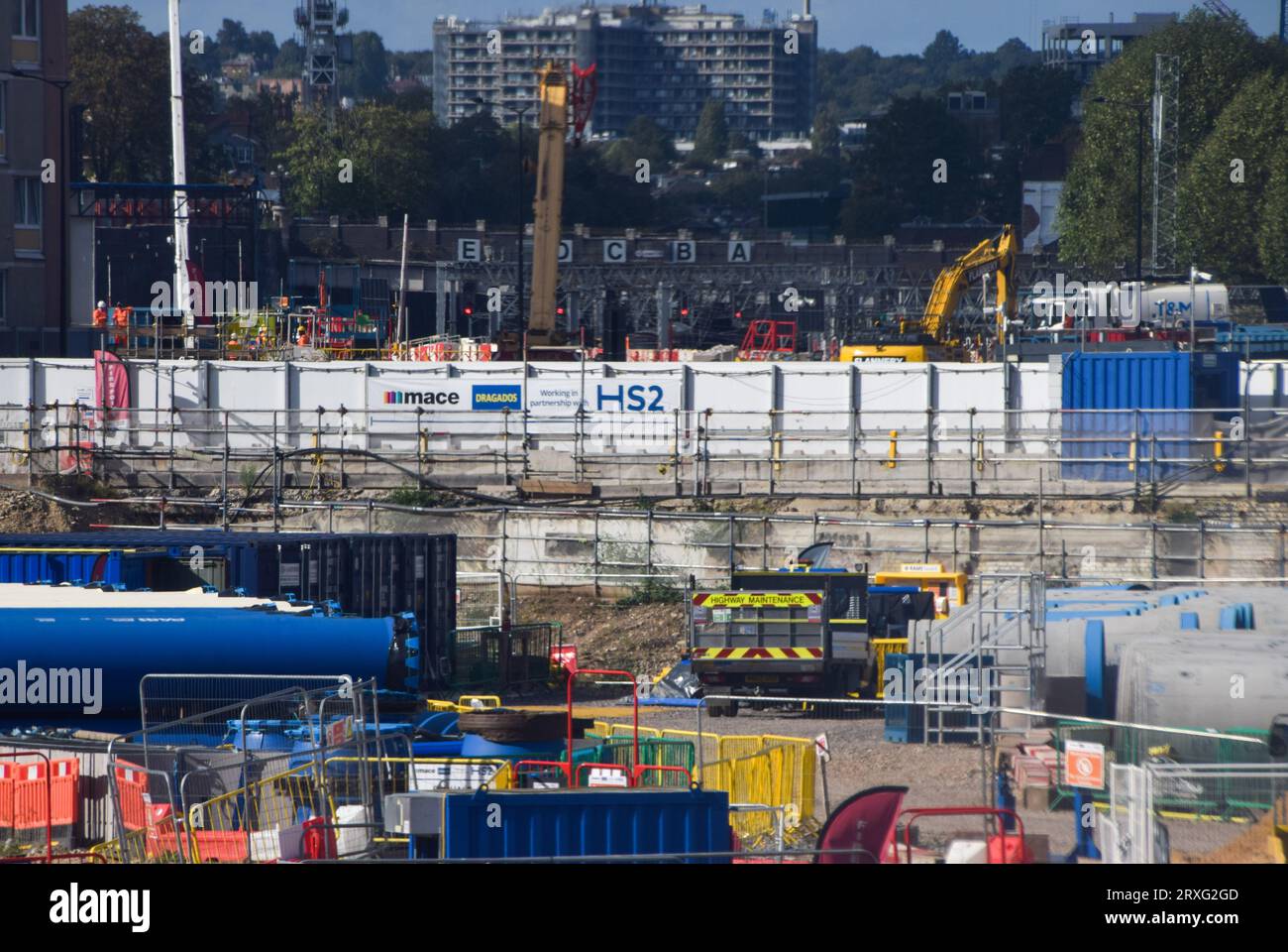 London, England, UK. 25th Sep, 2023. A view of the HS2 construction ...