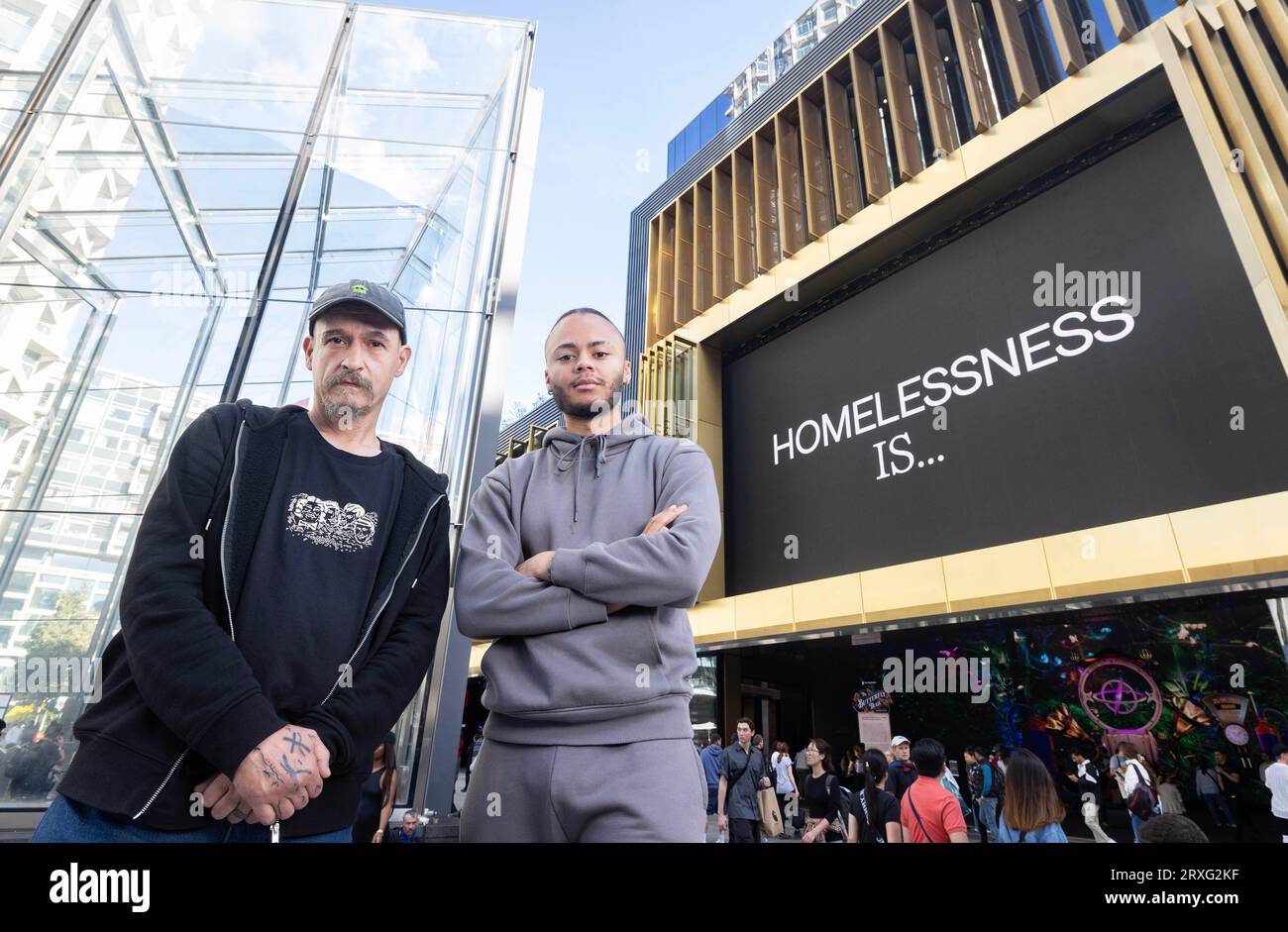 EDITORIAL USE ONLY Harvey Case (left) and Kwajo Tweneboa in front of ...