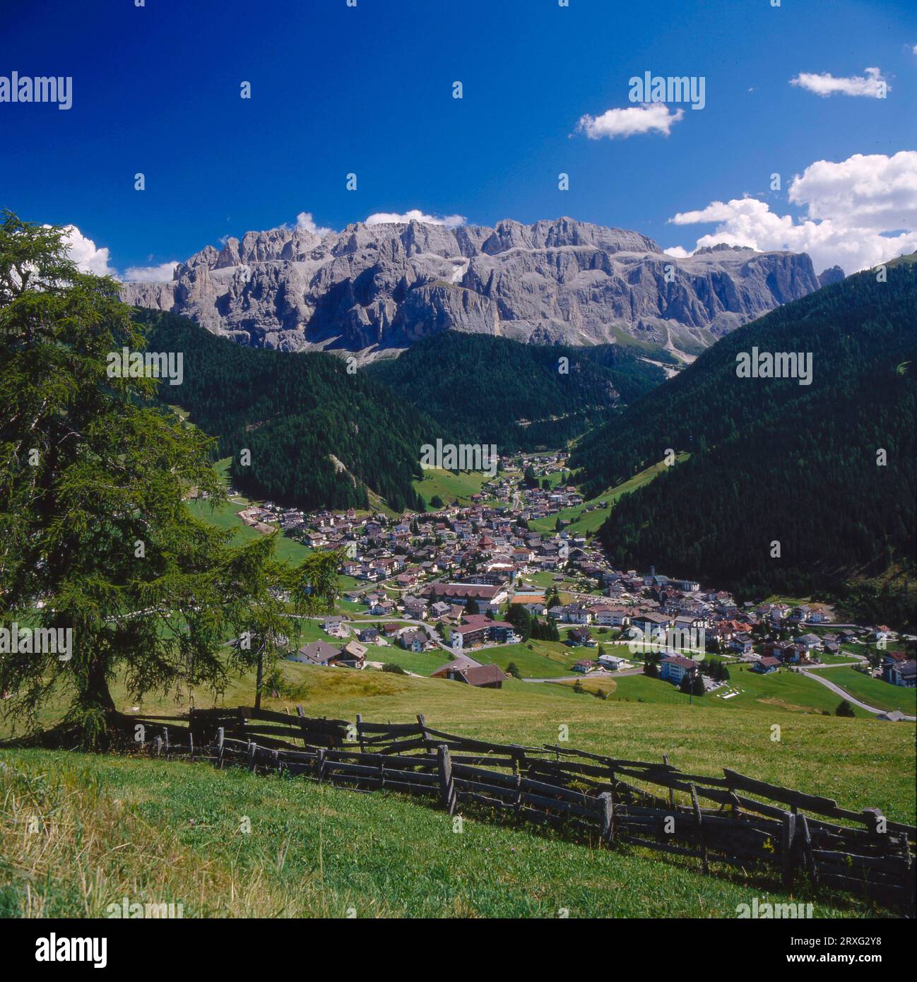 Selva in the Gardena Valley, above the Sella MassifSouth Tyrol, Italy ...