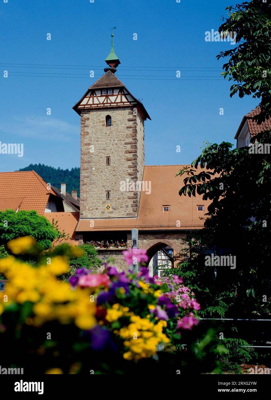 The Stork Tower with the Swedish cannons, part of the medieval town ...