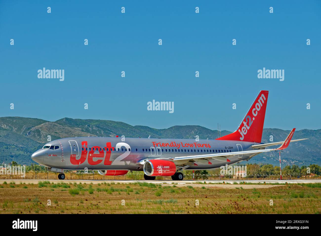 Jet2 Boeing 737 aircraft taxiing for take-off Stock Photo - Alamy